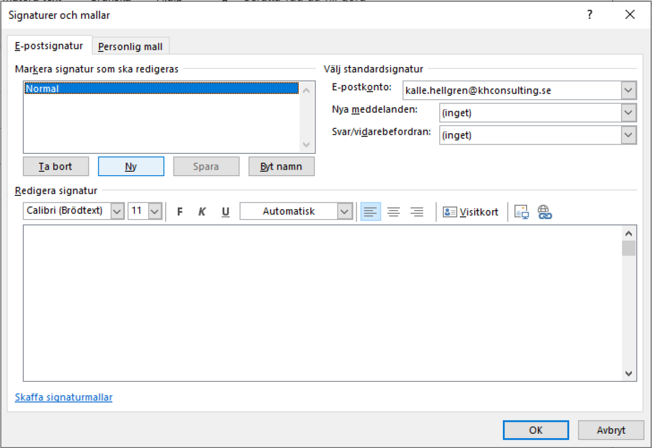 Skapa anpassade signaturer i outlook - KH Consulting AB
